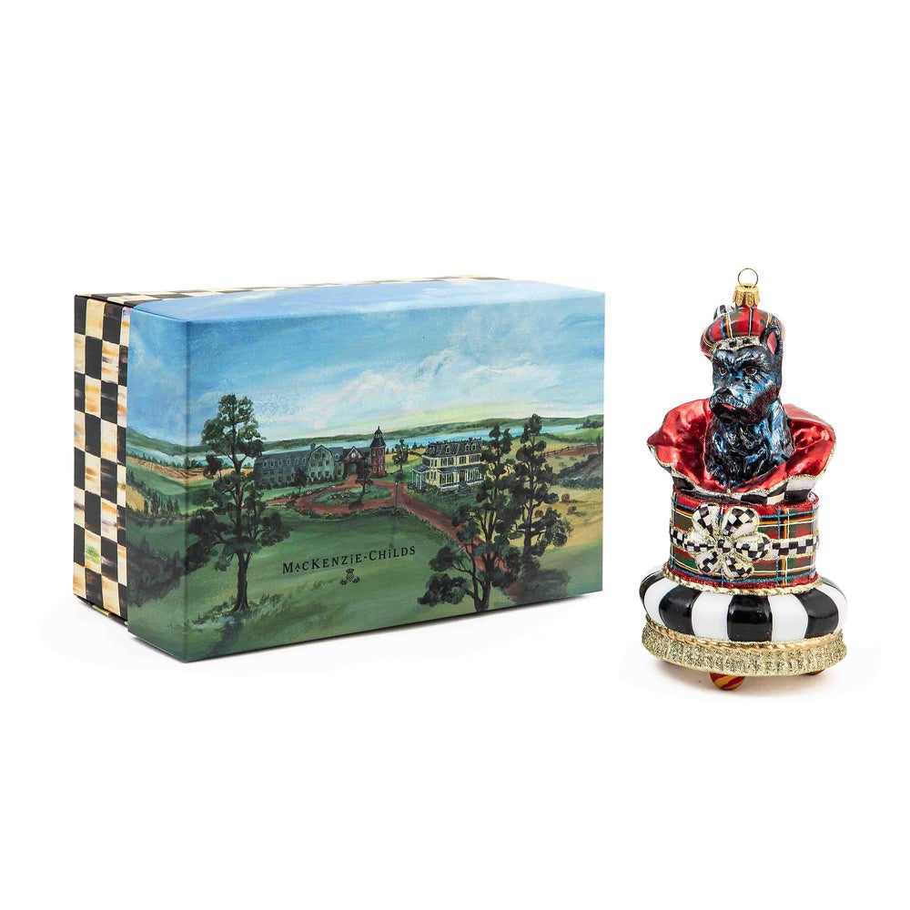 Tartastic Scotty Surprise Glass Ornament - Mackenzie-Childs